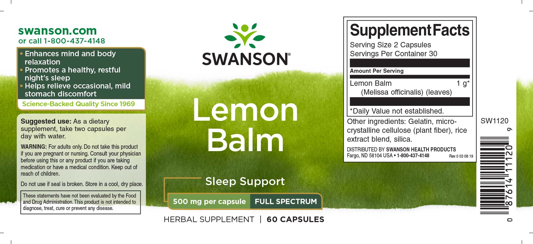 Full Spectrum Lemon Balm | Swanson Health Products Europe