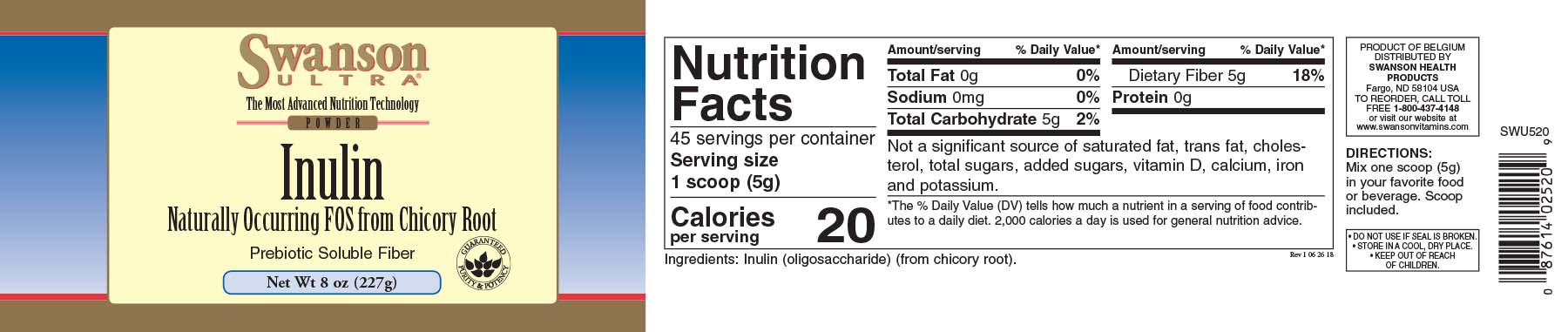 Inulin Powder | Swanson Health Products Europe